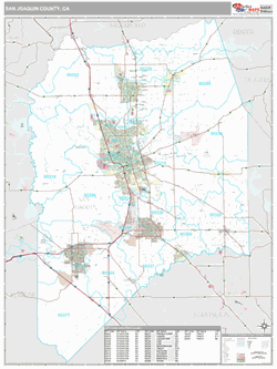 San Joaquin County Ca Map Premium Style 4756